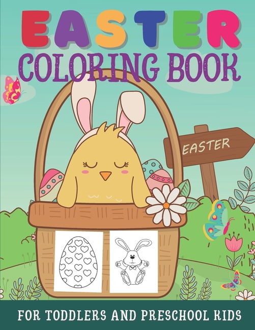 Easter Coloring Book For Toddlers And Preschool Kids: Large Print ...