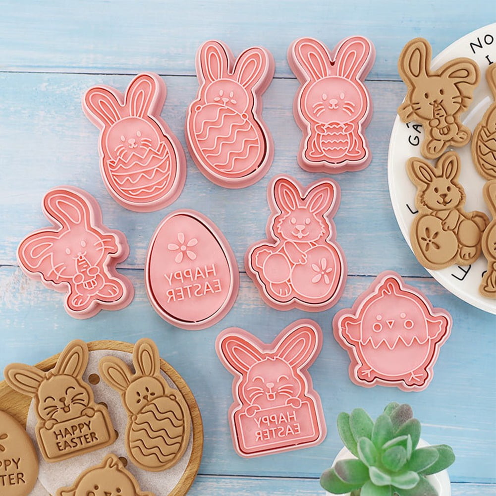 Easter Cookie Cutters Set - 8Pcs Fun 3D Cutters For Creative Baking ...