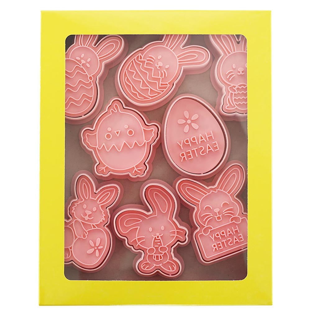 Easter Cookie Cutters Set 8pcs 3D Biscuit Cutters PP Reusable Shapes ...