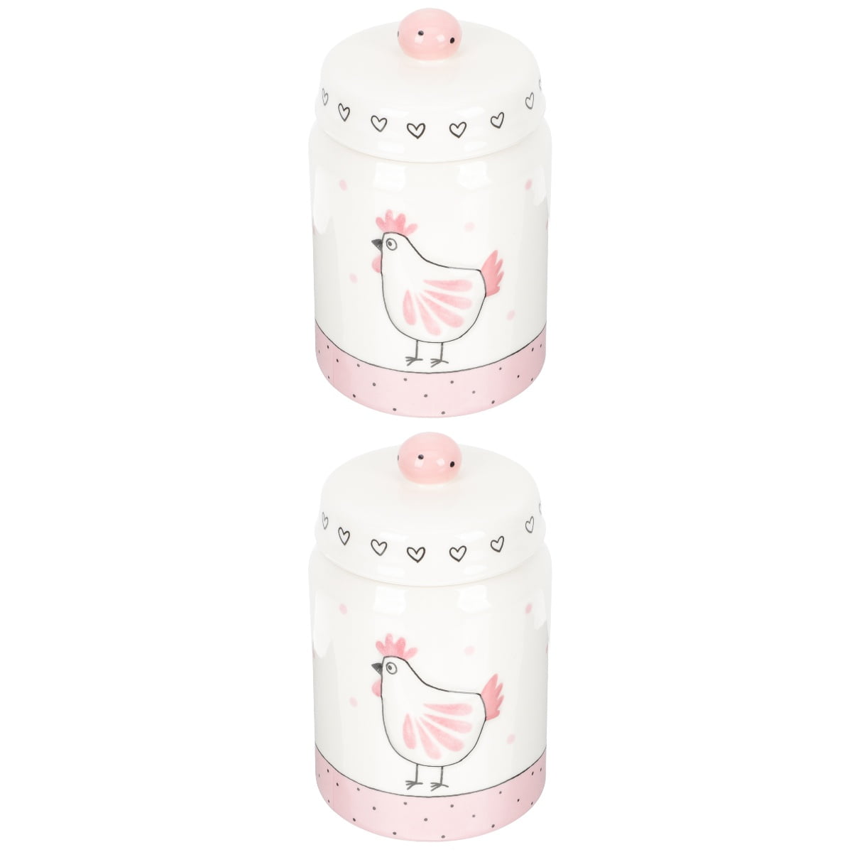 Set of 2 Easter Ceramic Cookie Jars with Lids - Kitchen Storage ...