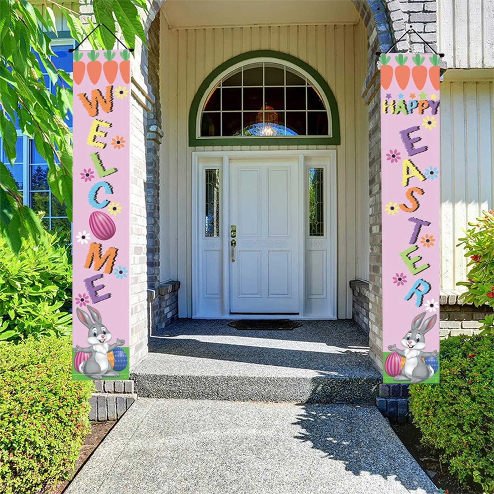 Easter Couplets Easter Egg Bunnies Decorate Porch Curtains Party ...