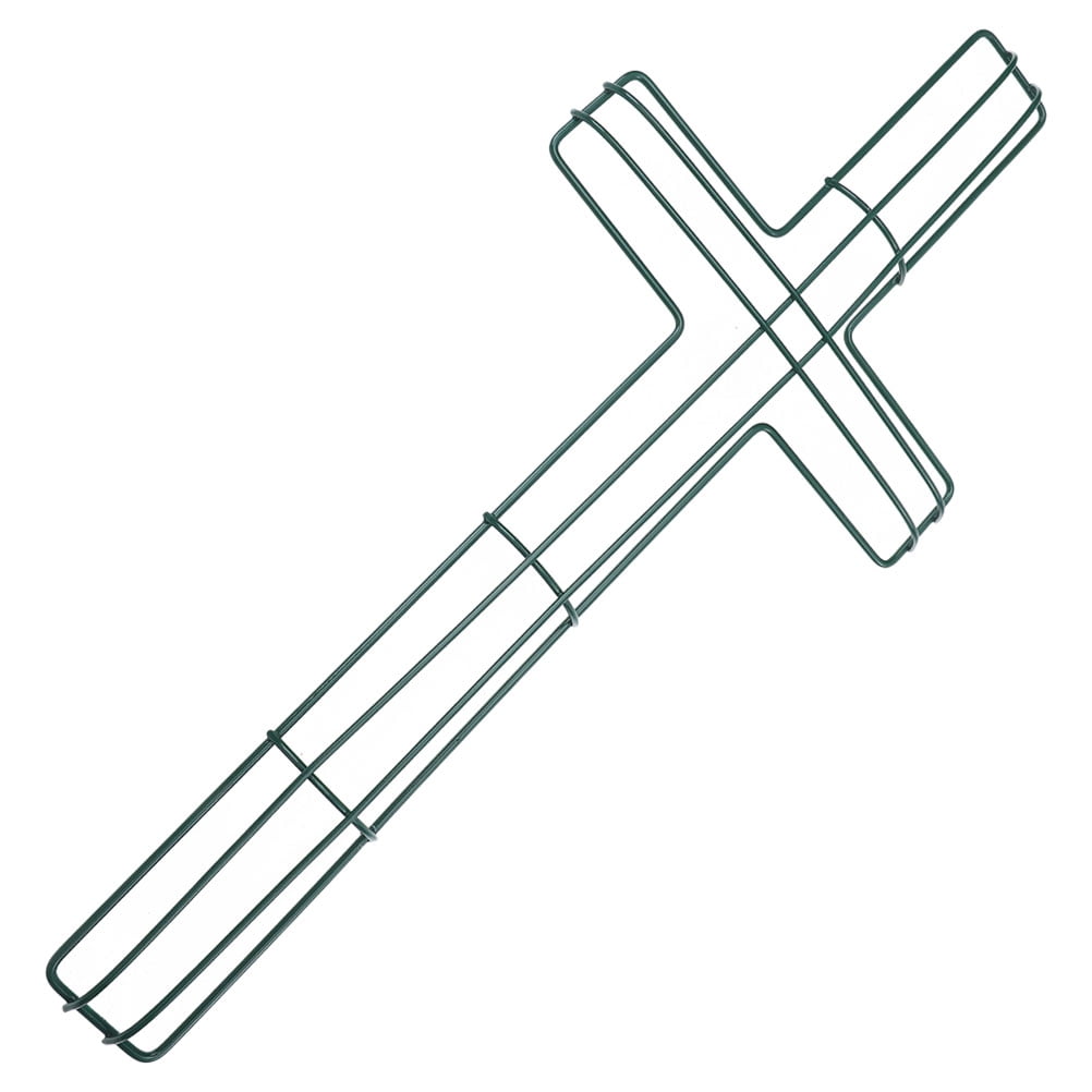 Raindrops Metal Cross Wreath Frame Green Decorative Wall Mount for ...