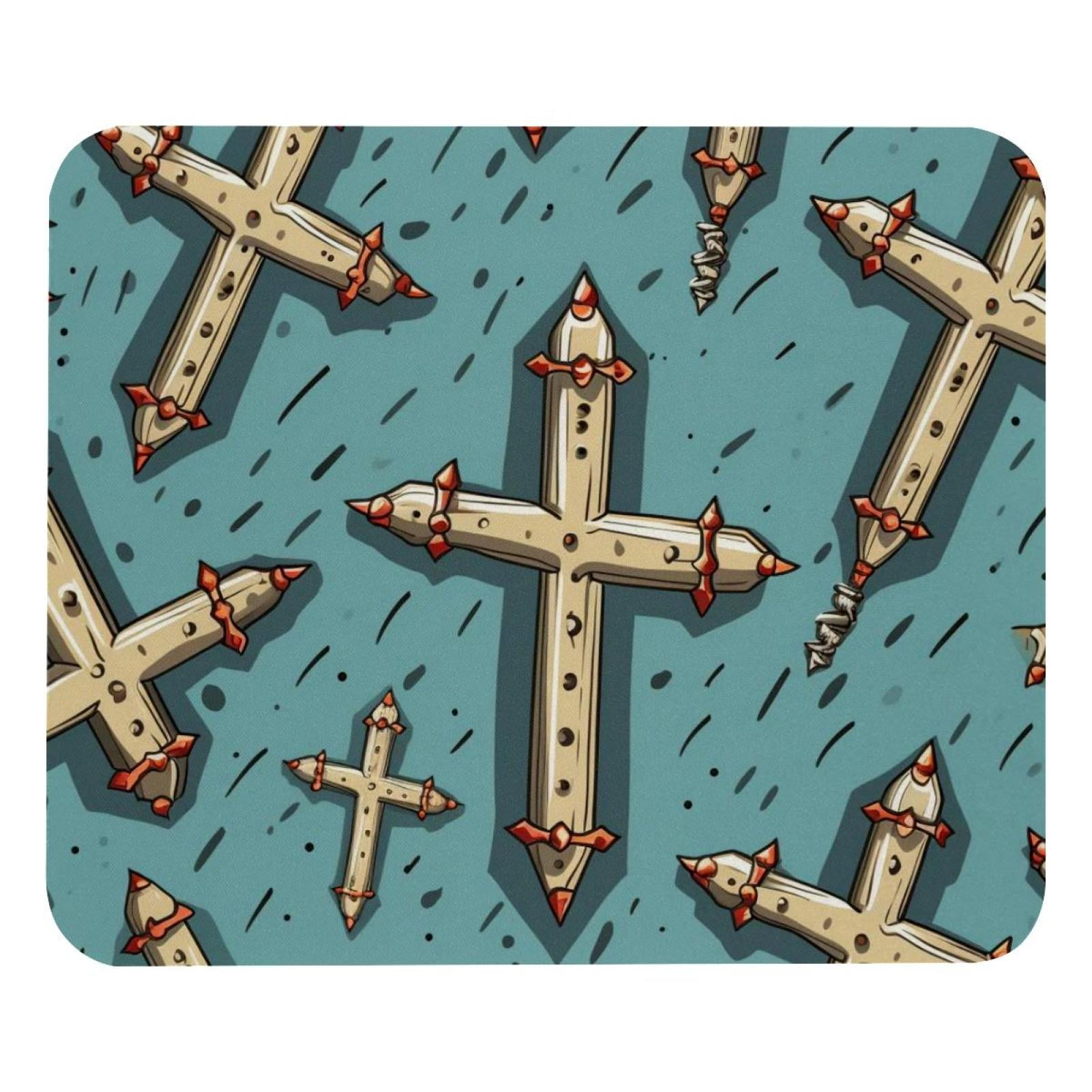Easter Cross Mouse Pad, Personality Design Rubber Base for Office Decor ...