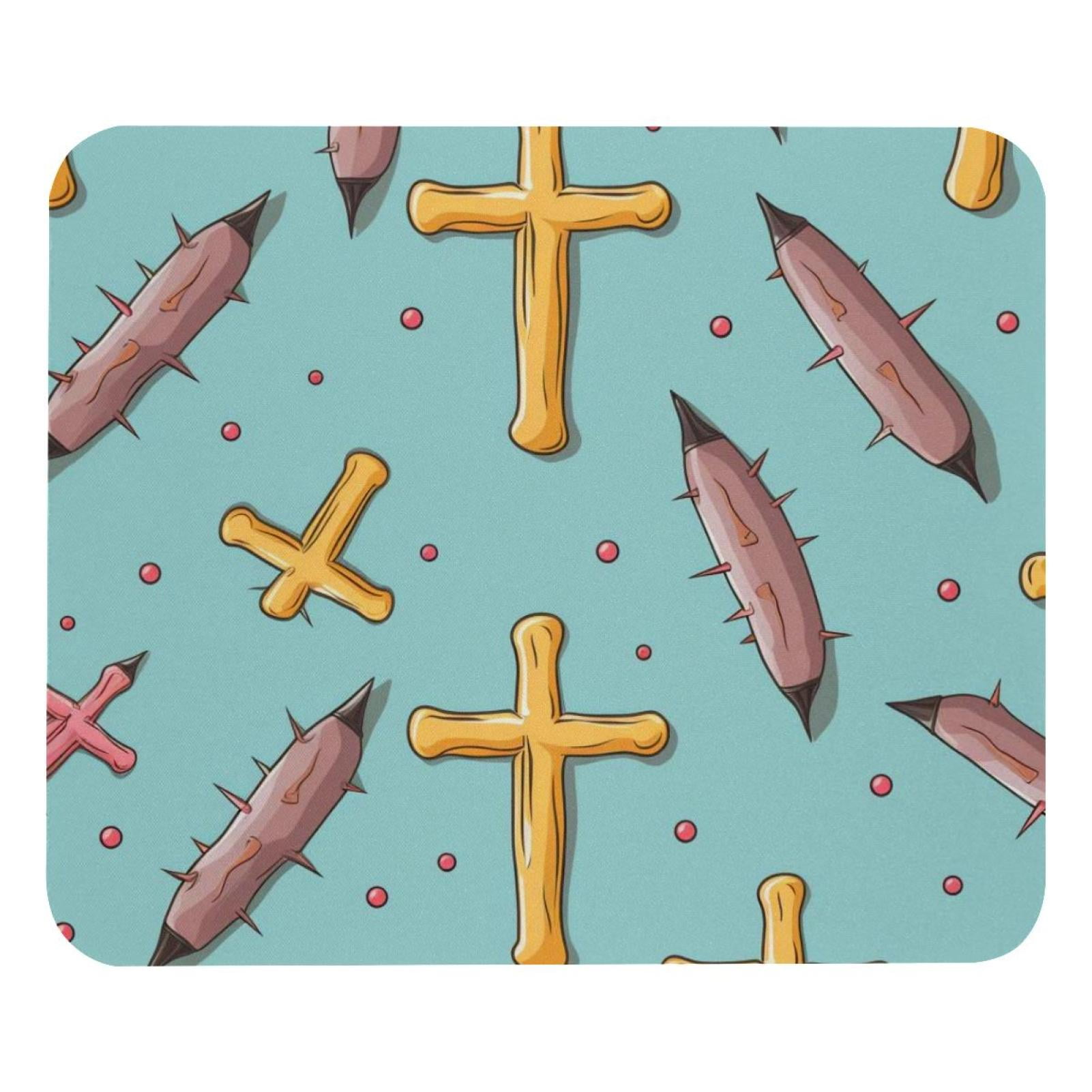 Easter Cross Mouse Pad, Personality Design Rubber Base for Office Decor ...
