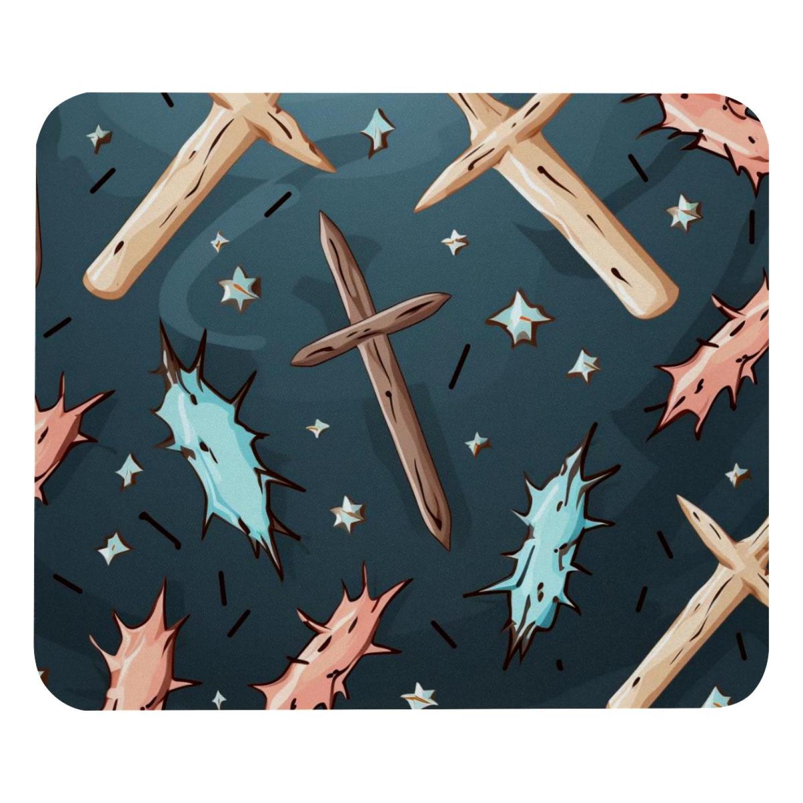 Easter Cross Mouse Pad, Personality Design Rubber Base for Office Decor ...