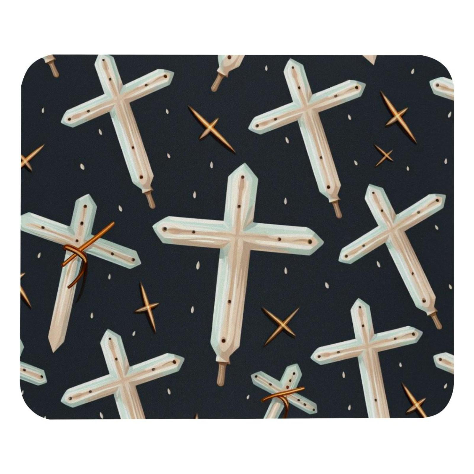Easter Cross Mouse Pad, Personality Design Rubber Base for Office Decor ...