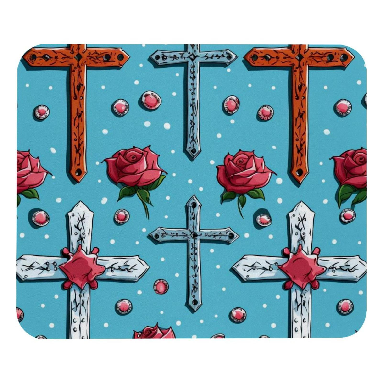 Easter Cross Mouse Pad, Personality Design Rubber Base for Office Decor ...