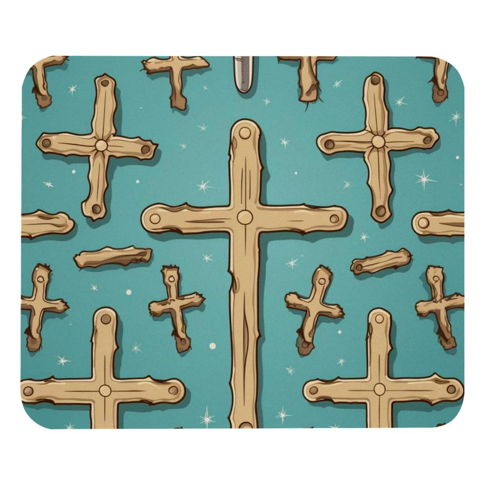 Easter Cross Mouse Pad, Personality Design Rubber Base for Office Decor ...