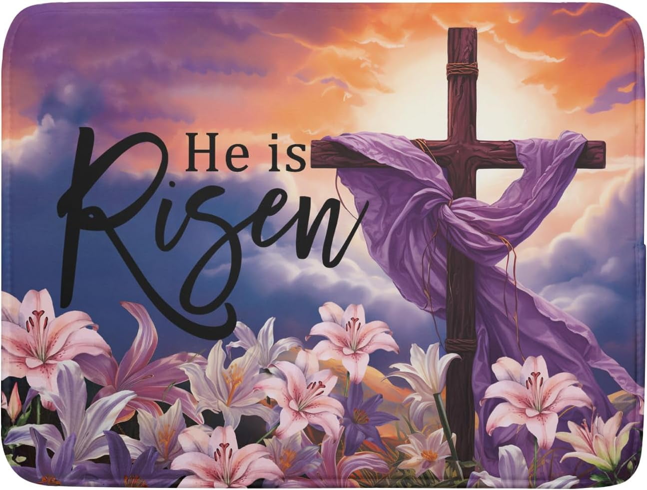 Easter Cross He is Risen Dish Drying Mats 18x24 Inch Spring Drying Mat ...