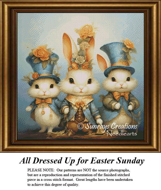 Easter Cross Stitch Pattern | All Dressed Up for Easter Sunday (Pattern ...