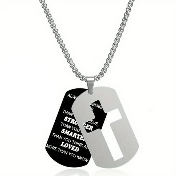 Easter Crucifix Necklace Ti Steel Men's Neck Chain With Bible Charm ...