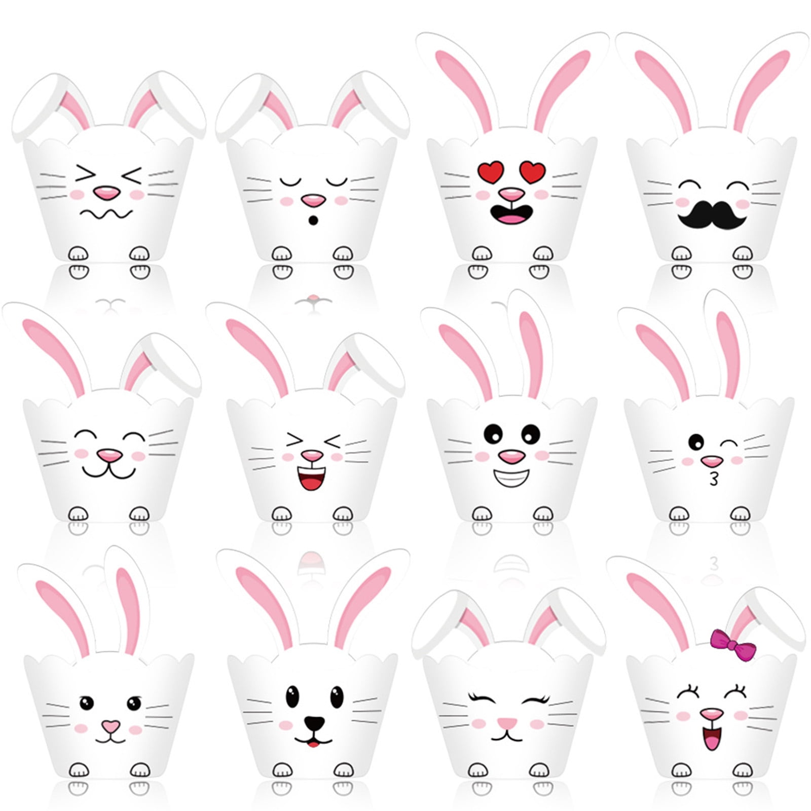 Easter Cupcake Liners 12 pcs Spring Bunny Shaped Cupcake Liners Cute ...