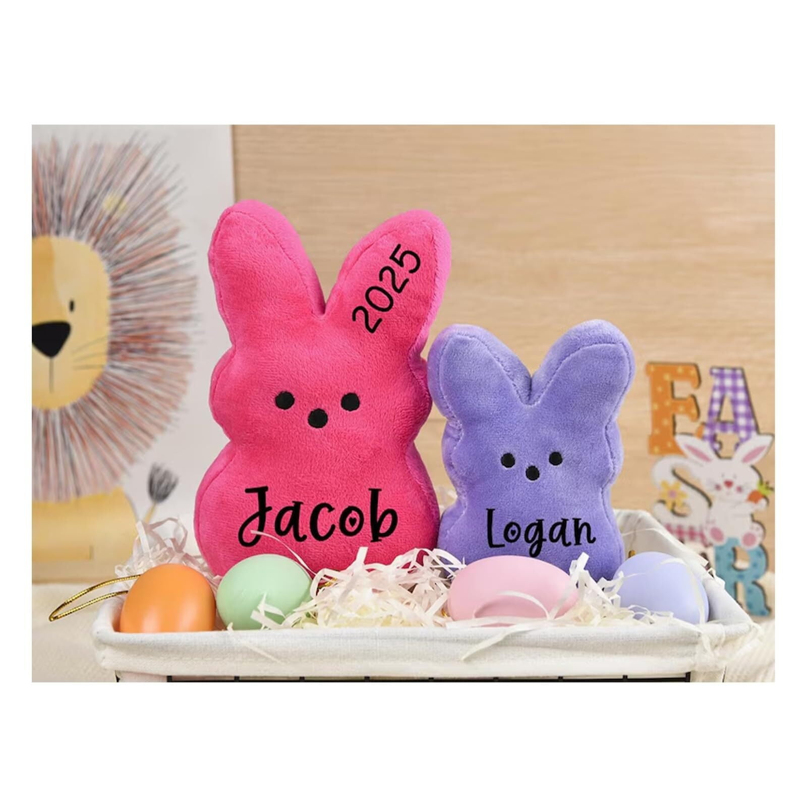 Easter Customized Bunny Plush Toys with Name, Personalized Cute Animal ...