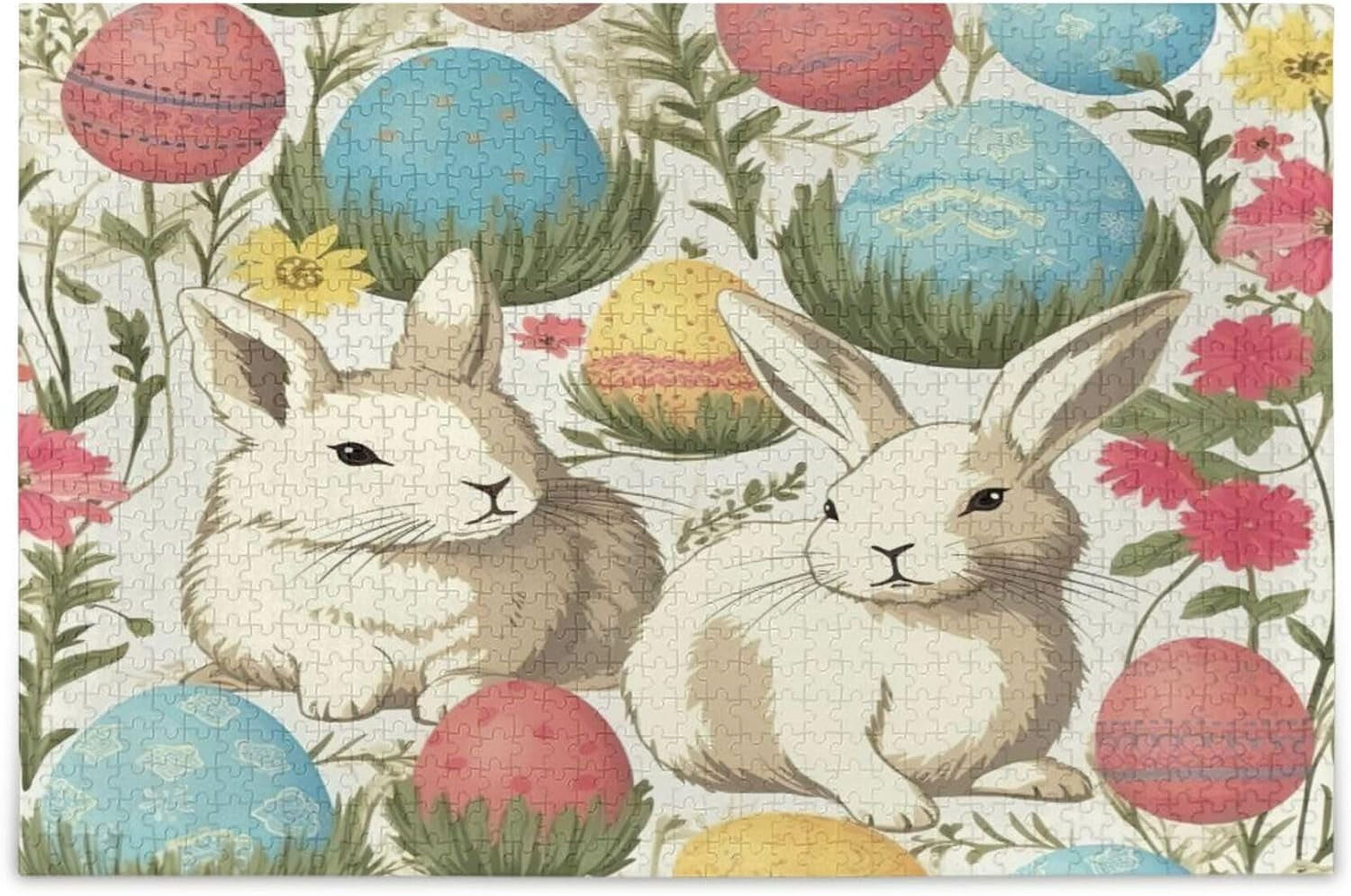 Easter Cute Bunny Puzzle for Children Adult 1000 Piece Jigsaw Puzzles ...
