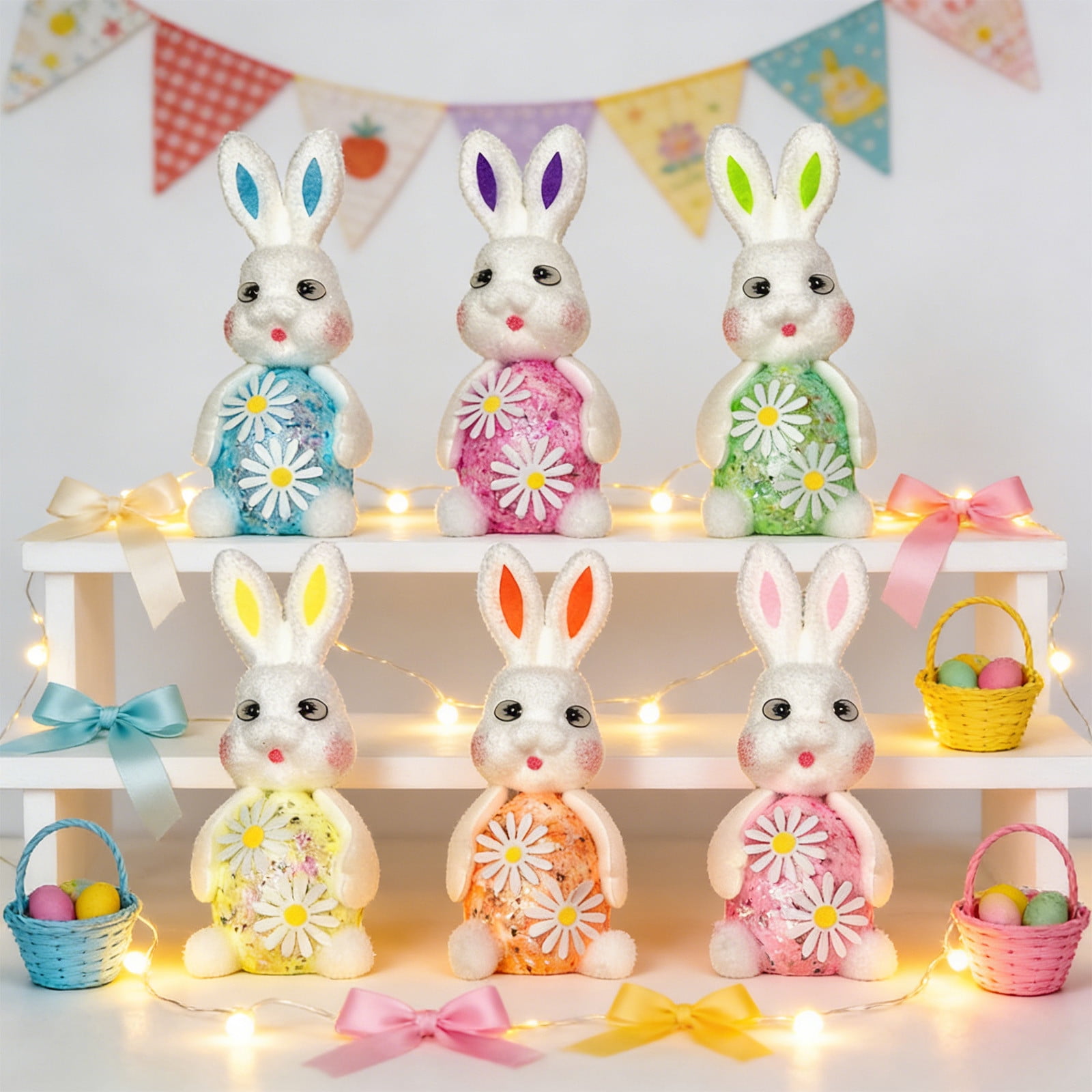 Easter Cute Cartoon Bunny Figurine - Adorable Rabbit Decor for Home ...
