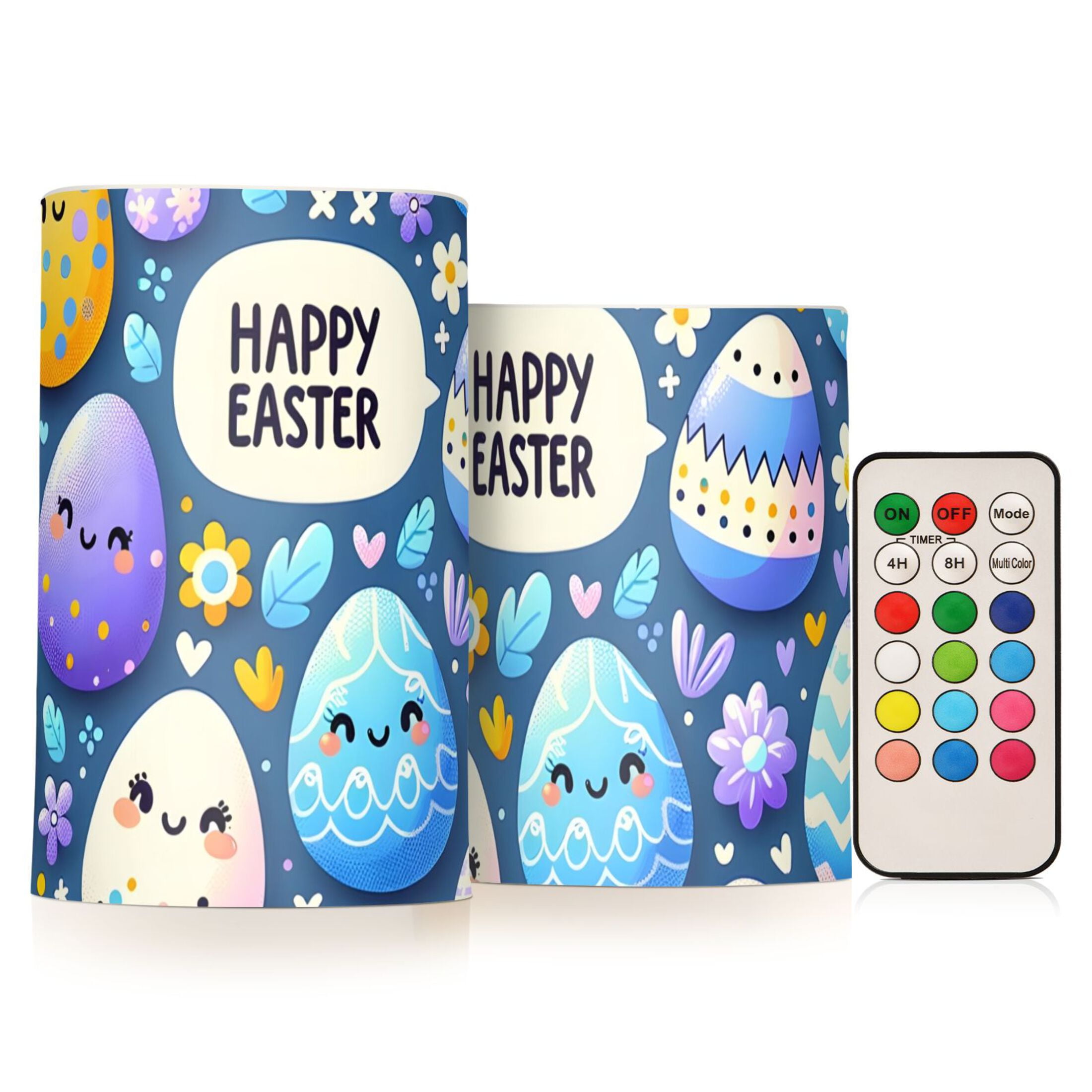 Easter Cute Egg Flameless Candles with Remote Timer LED Battery ...