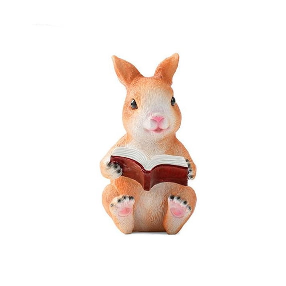 Easter Cute Simulated Reading Ornament, Realistic Rabbit Figurine with ...