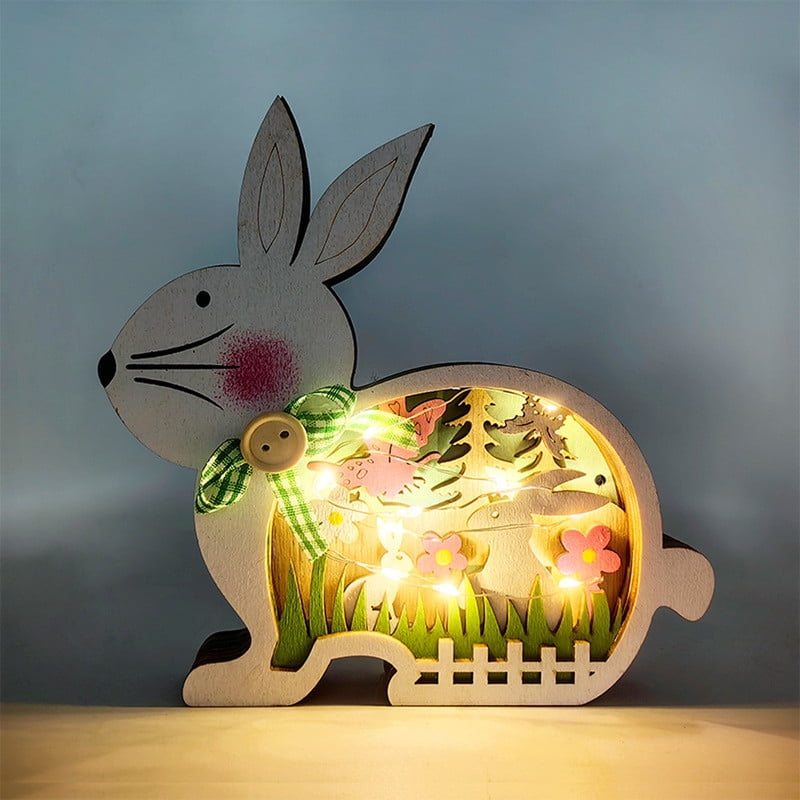 Easter Décor, 1 Pcs Bunny Table Decorations Wooden Spring Signs for ...