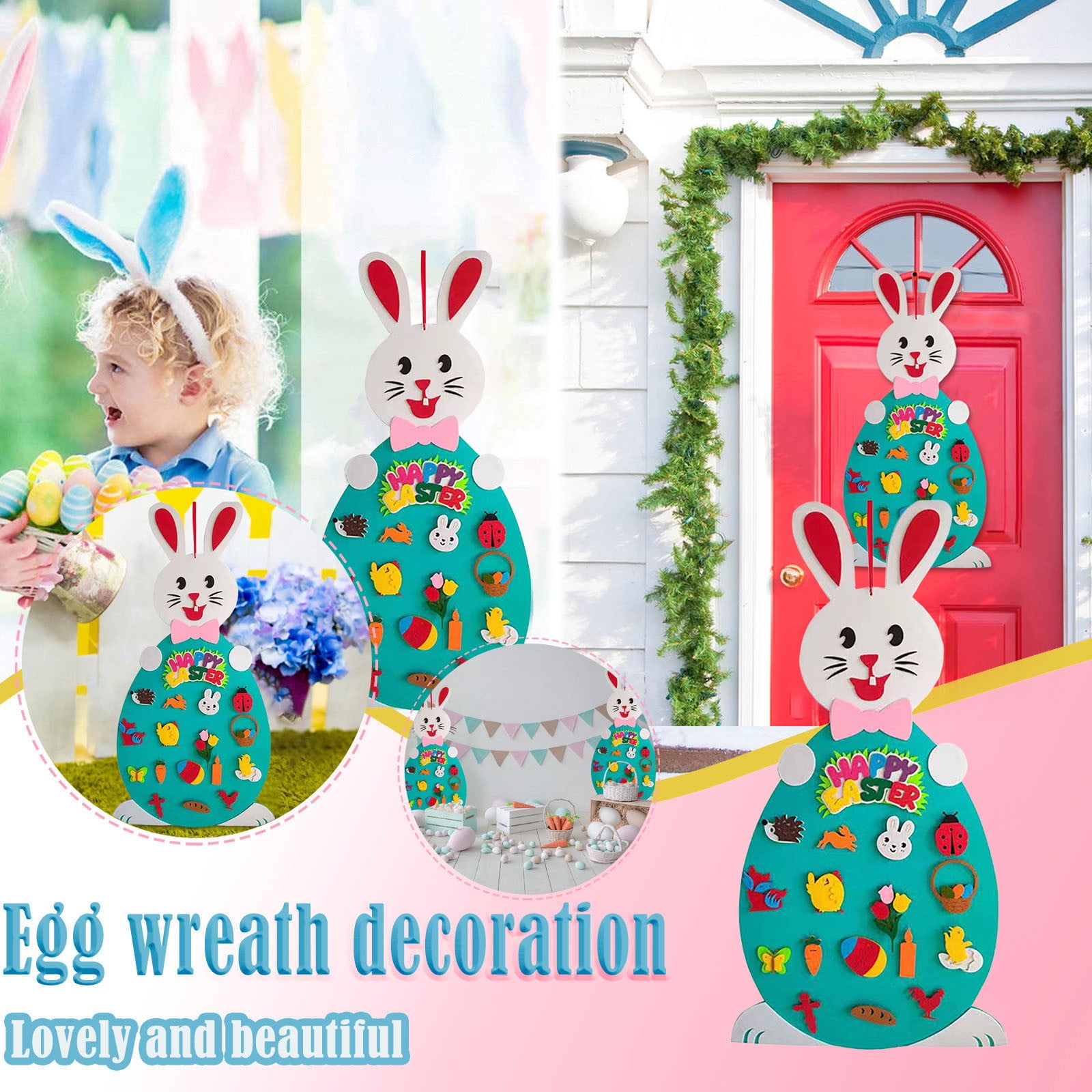 Easter DIY Felt Rabbit Set Bunny Felt Craft Kits with Detachable ...