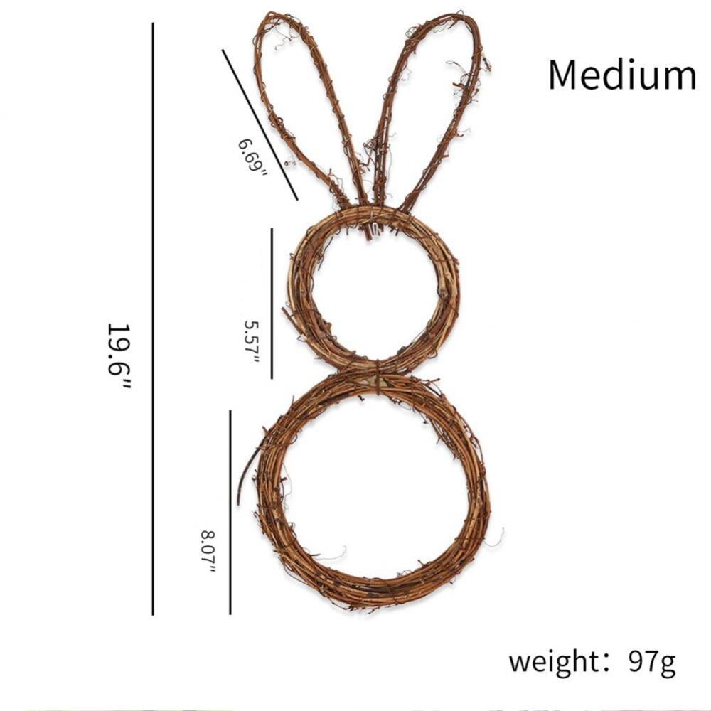 Easter DIY Garland Bunny Rattan Circle Foldable Rattan Bunny Pendant ...