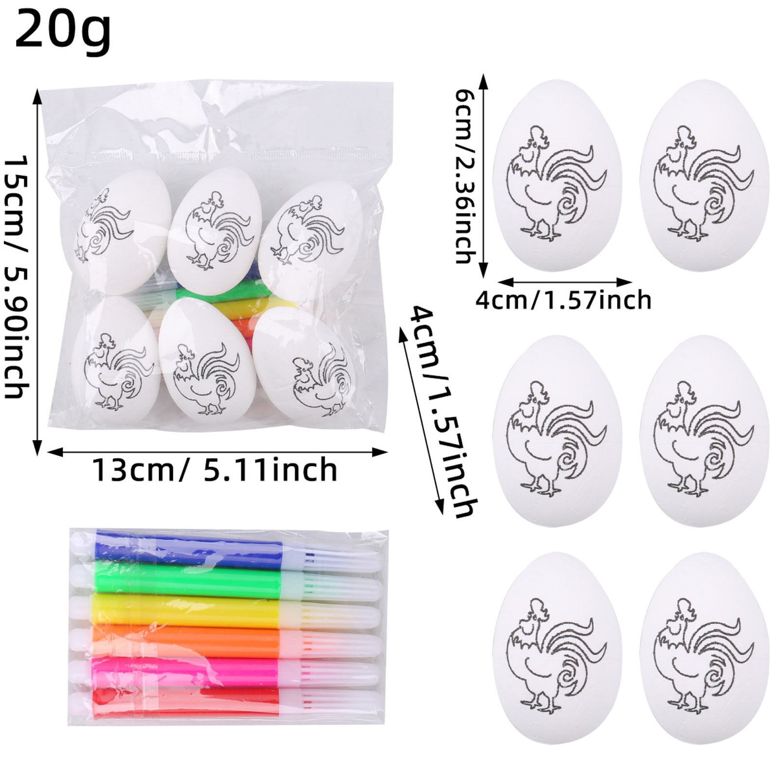 Easter DIY Egg Set - Cartoon Bunny Simulation Eggs, Children's Coloring ...