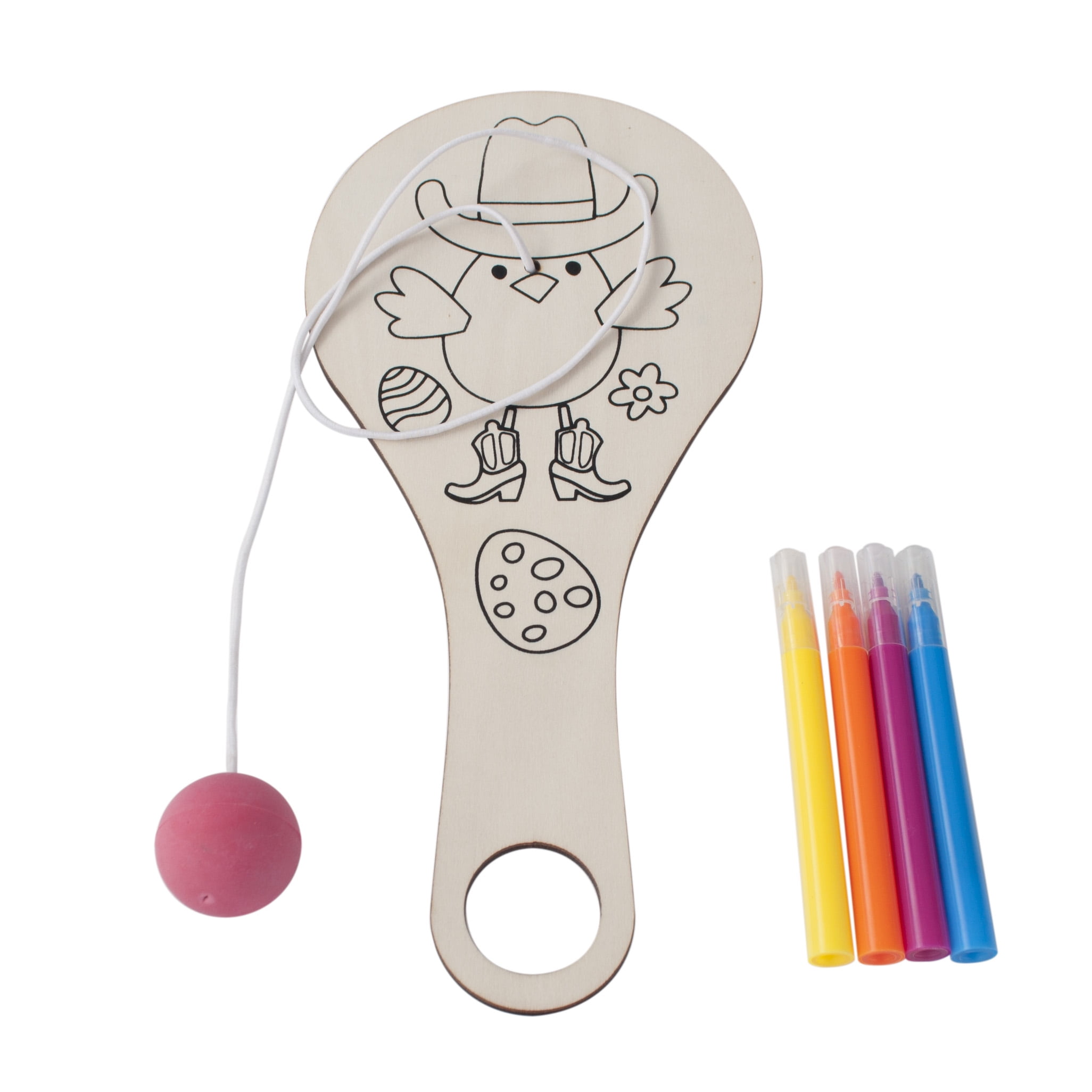 Easter DIY Paddle Multicolor Coloring Art & Craft Kit, Chicken, by Way ...