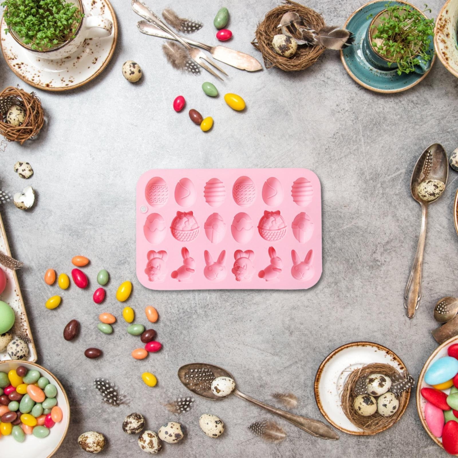 Easter DIY Silicone Candy Mold 18 Cavities Food-Grade Spring Chocolate ...