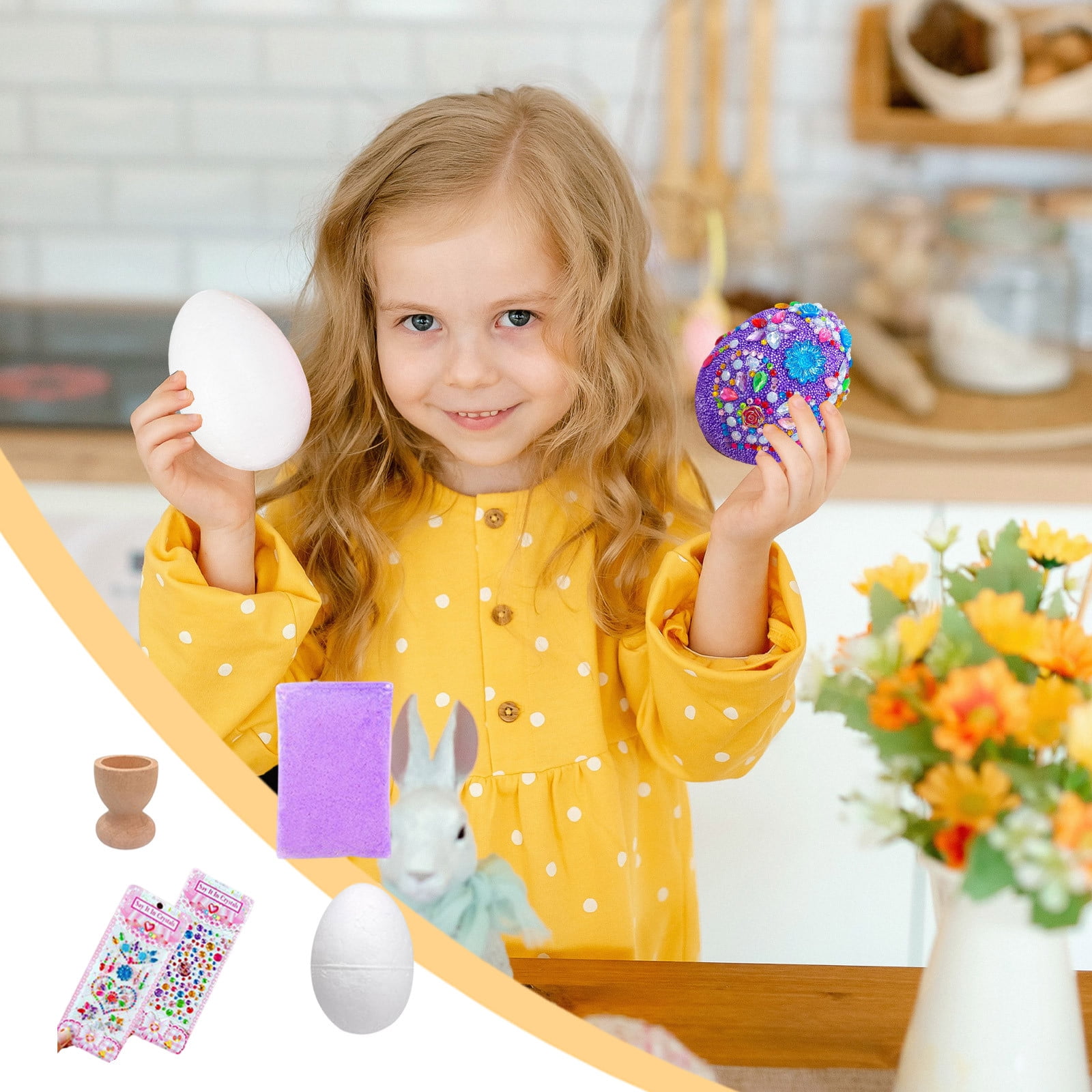 Easter DIY Snow Mud Decorated Eggs Foam for Craft Painting Activity ...