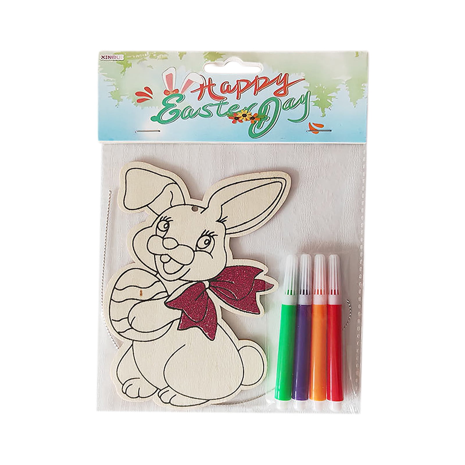 Easter DIY Wooden Painting Board Craft Kit for Kids Rabbit Project ...