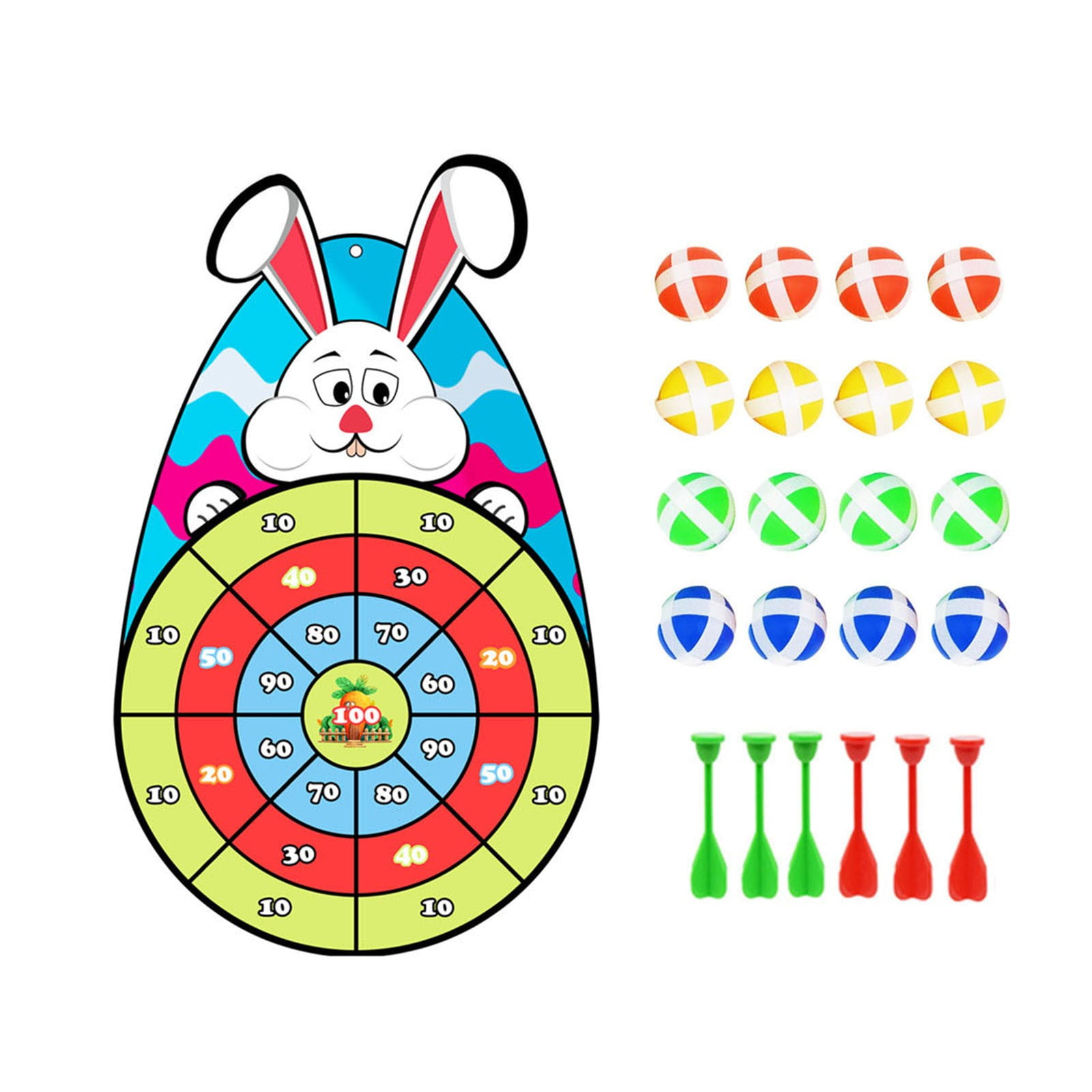 Easter Dart Board Game Set, Cute Bunny Chick Carrot Party Board Games ...