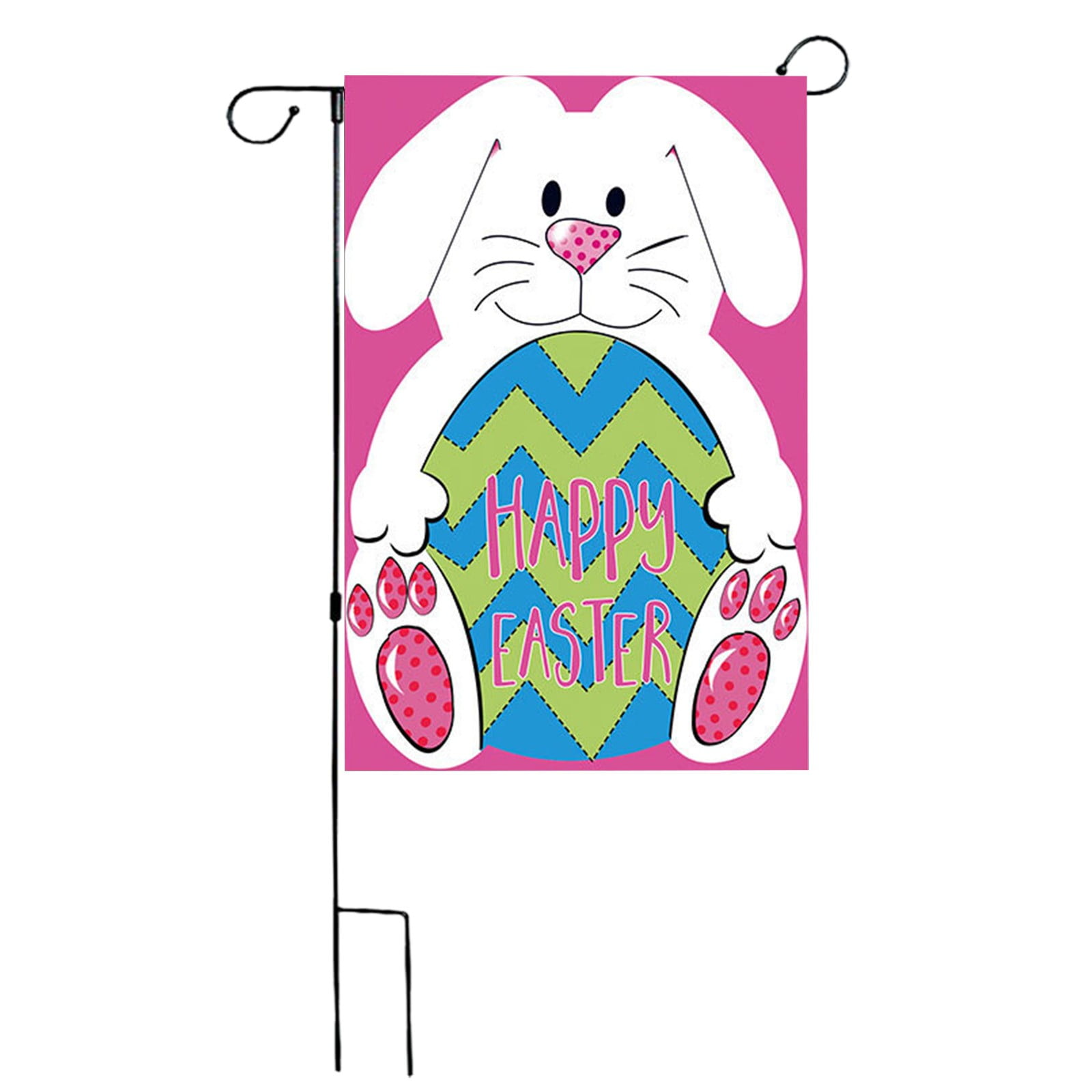 Easter Day Ambience Decoration Gardens Flag Cartoons Eggs Bunny Patio Dress Up Flag Linen ...