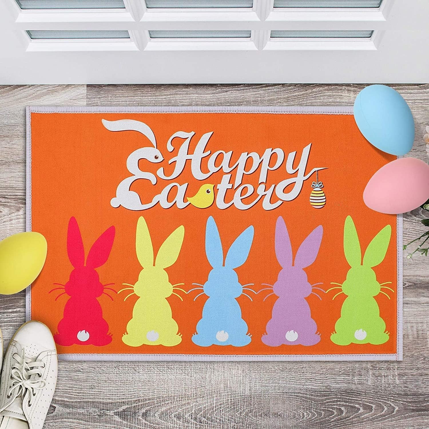 Easter Day Doormat Happy Easter Rabbit Durable Welcome Front Door Mats ...