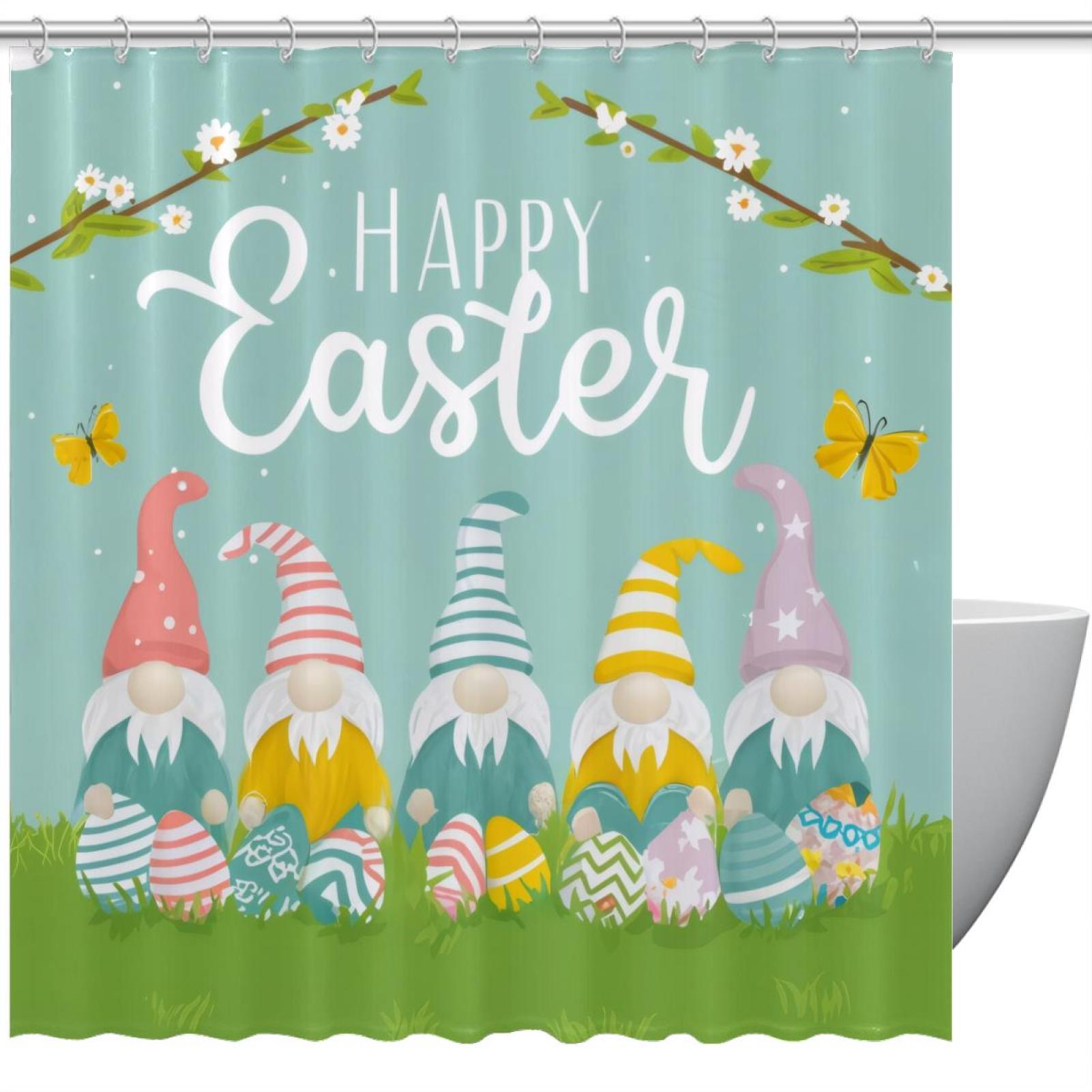 Easter Day Gnomes Eggs Shower Curtain Sets, Shower Curtain for Bathroom ...