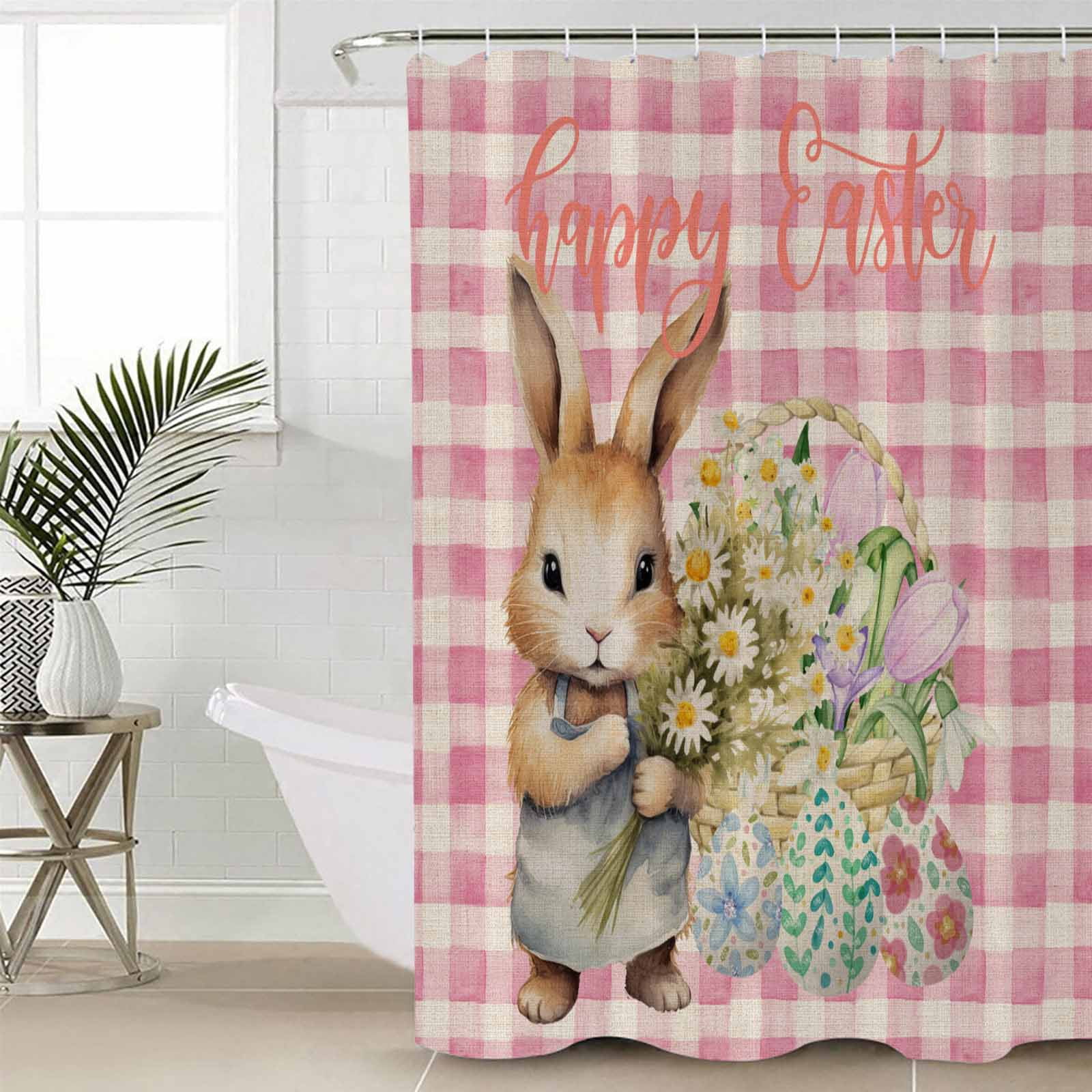Easter Day, Long Shower Curtain Set, Waterproof Shower Curtains for ...