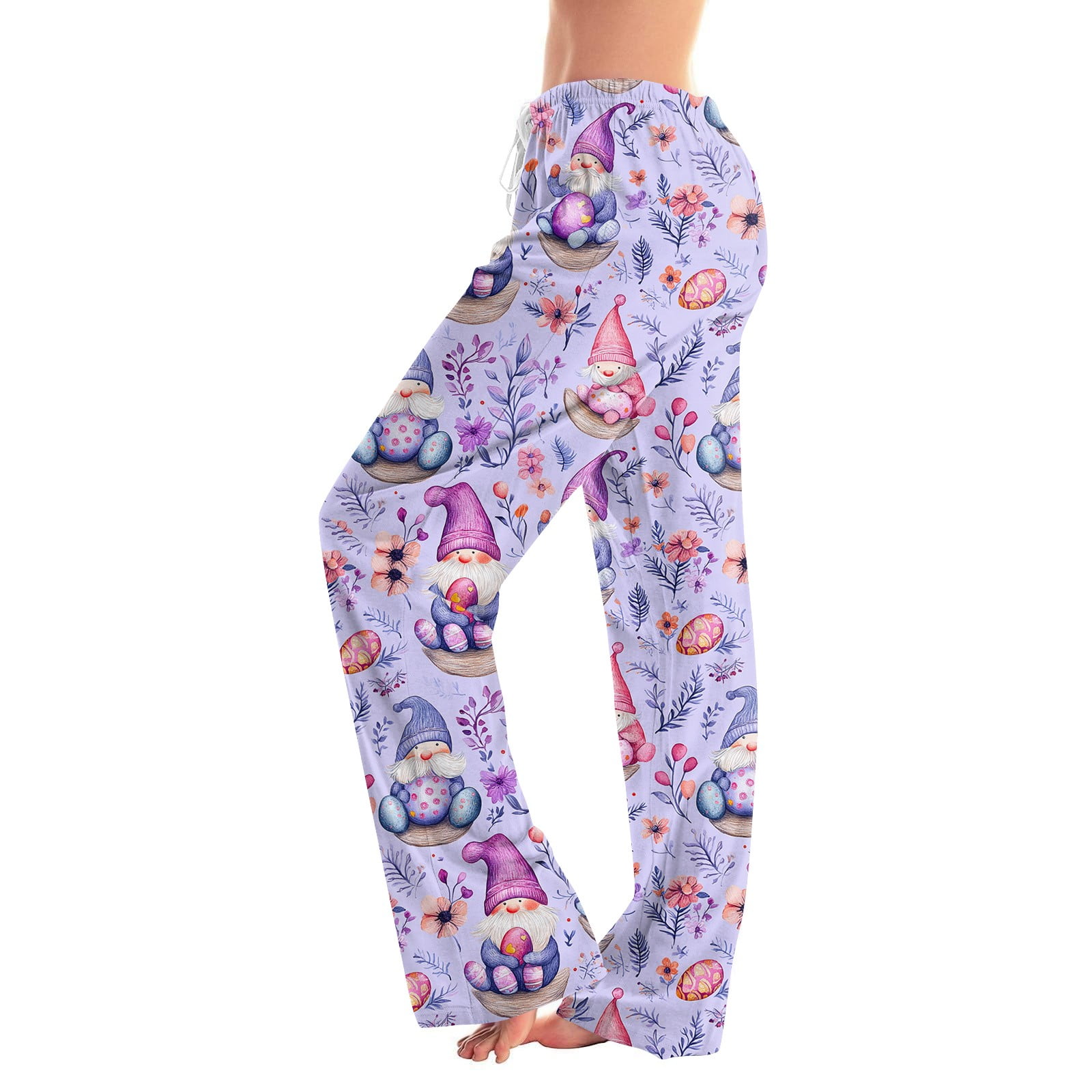 Easter Day Pjs Pants for Women Rabbit Graphic Holiday Long Pj Pants ...