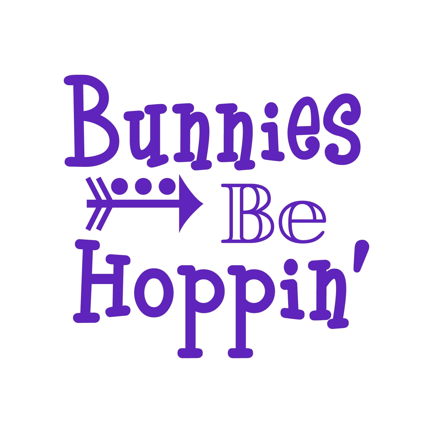 Easter Day Vinyl Wall Art Decal - Bunnies Be Hoppin - 21" x 23 ...