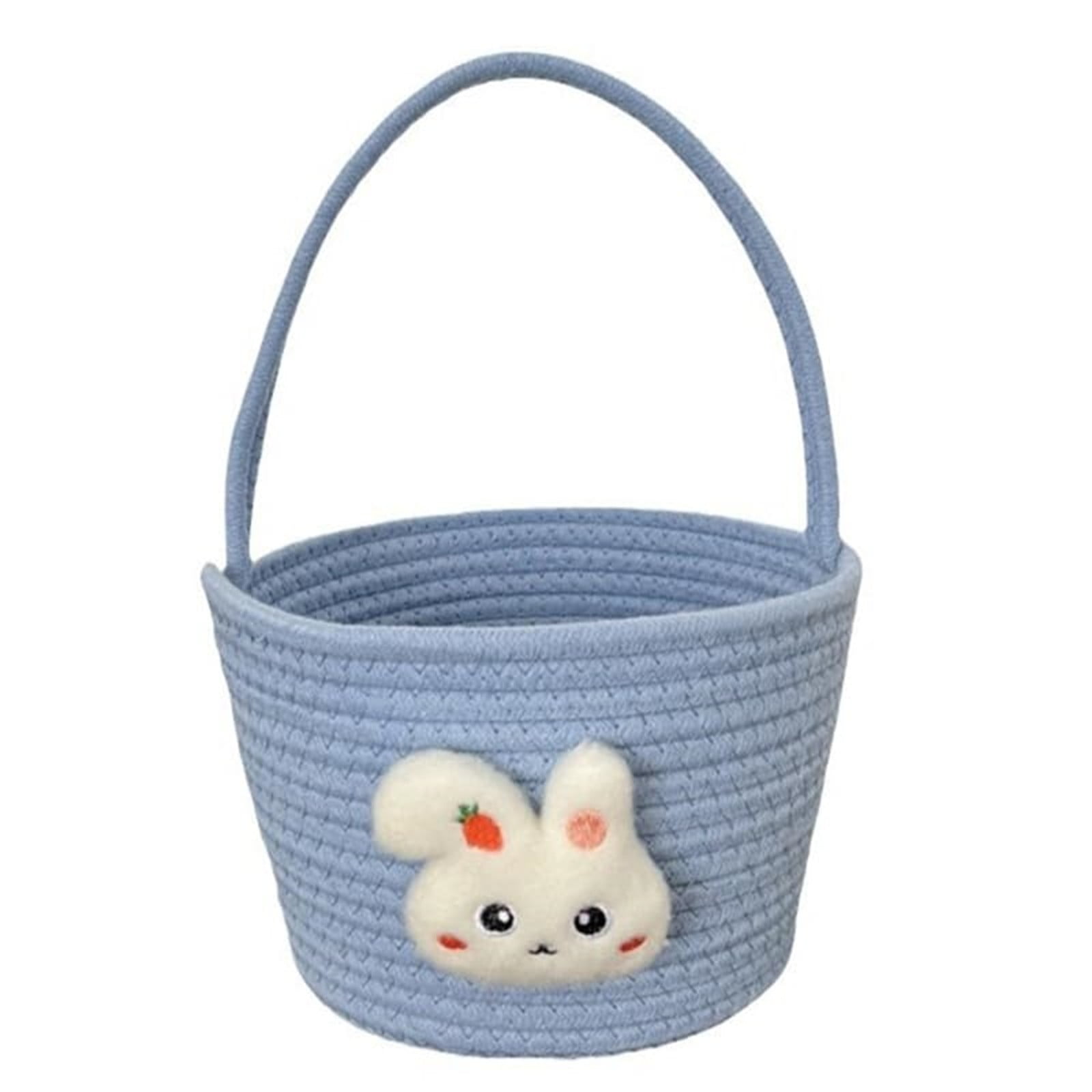 Easter Decor Adorable Pink Woven Easter Basket with Cute Bunny Design ...