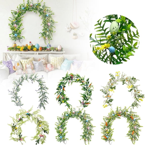 Easter Decor Artificial Easter Egg Garland,Easter Garland Spring Vine ...