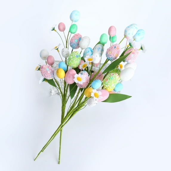 Easter Decor Artificial Flower Bouquet Easter Tree Branch with Colorful ...