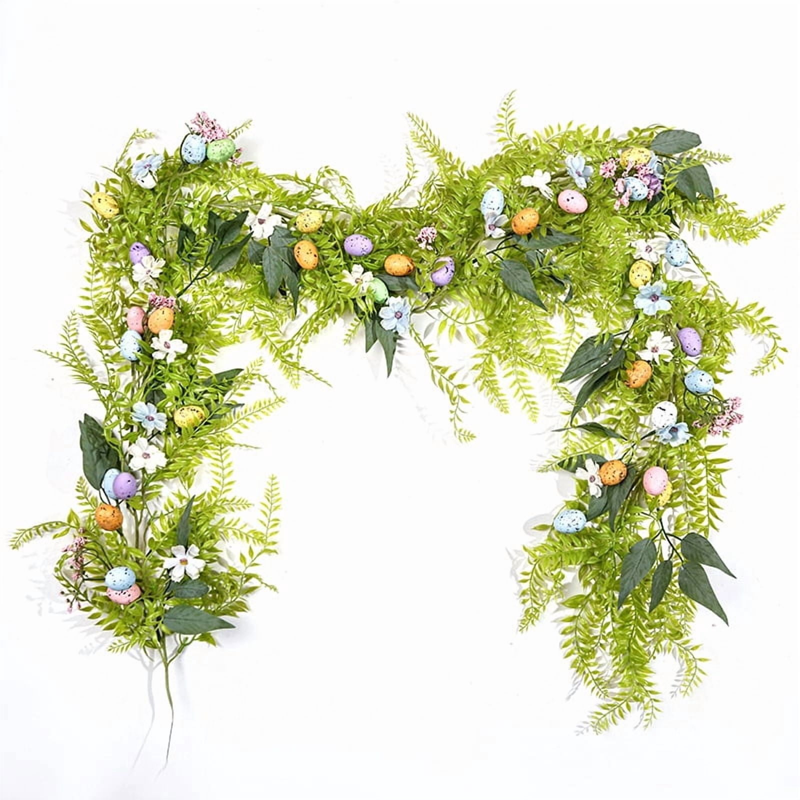 Easter Decor Artificial Vine With Daisy Eggs, 1.85M Long Foliage ...
