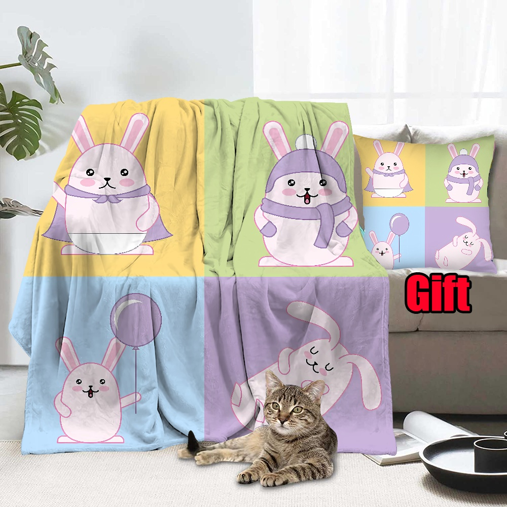 Easter Decor Blanket With Pillow Cover For Office, Bed, Sofa 3D Printed ...