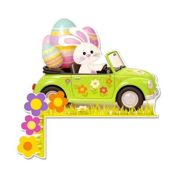 Easter Decor Bunny Wooden Letter Corner Decoration - Colorful Bunny ...