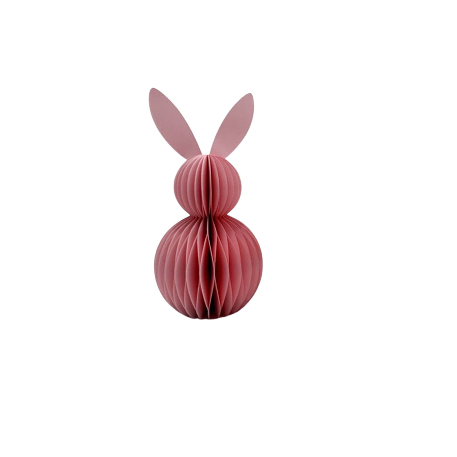 Easter Decor Charming Pink Paper Bunny Decor Foldable Honeycomb Design ...