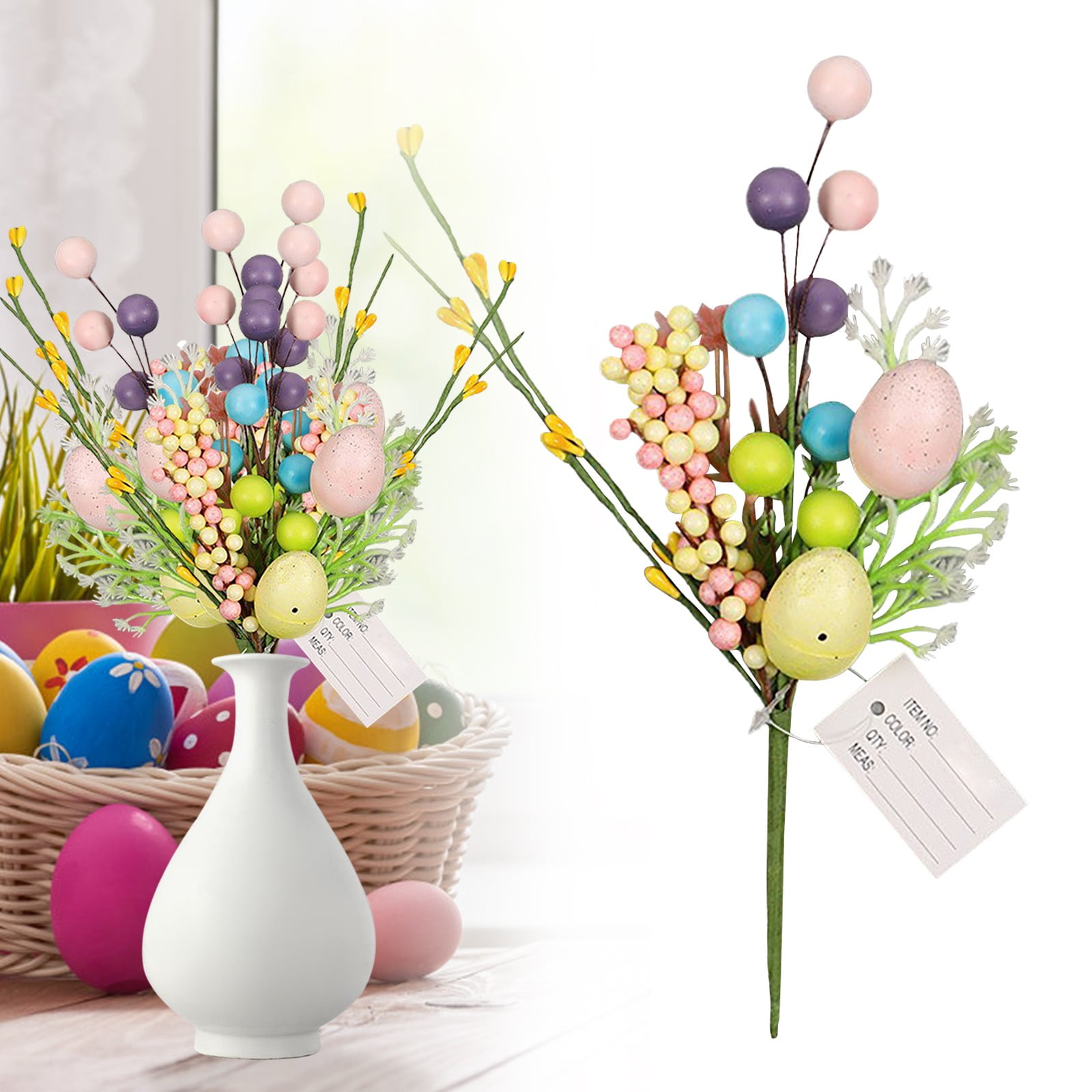 Easter Decor Clearance Artificial Easter Flower Easter Colorful Egg ...