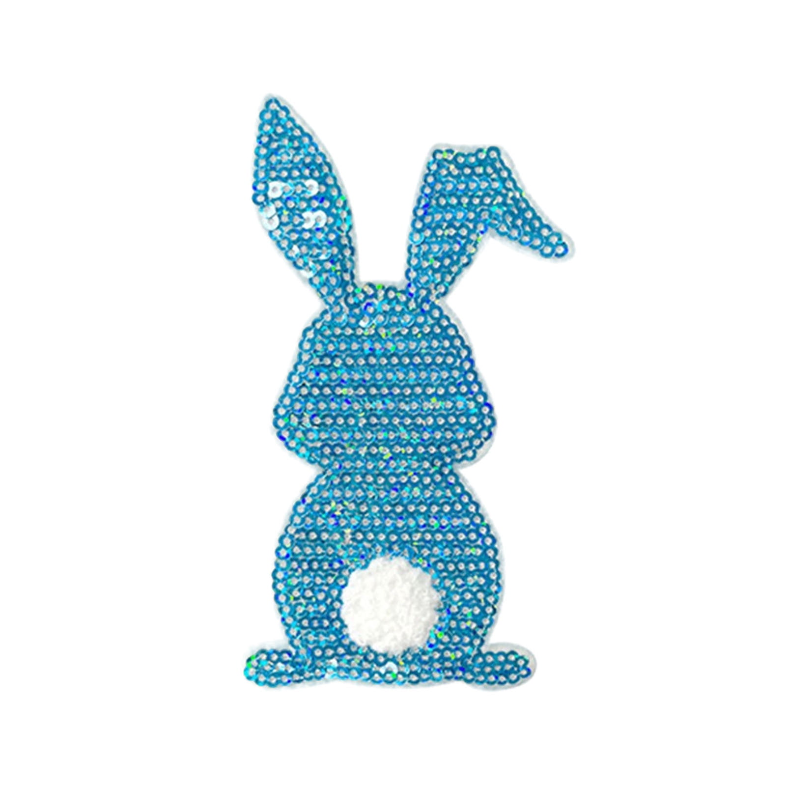 Easter Decor Cute Rhinestone Rabbit T-Shirt Glittering Sequin Applique ...