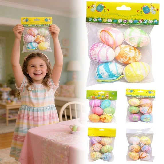 Easter Decor DIY Easter Egg Painting Pattern Simulation Egg Festival Scene Decoration Pendant ...