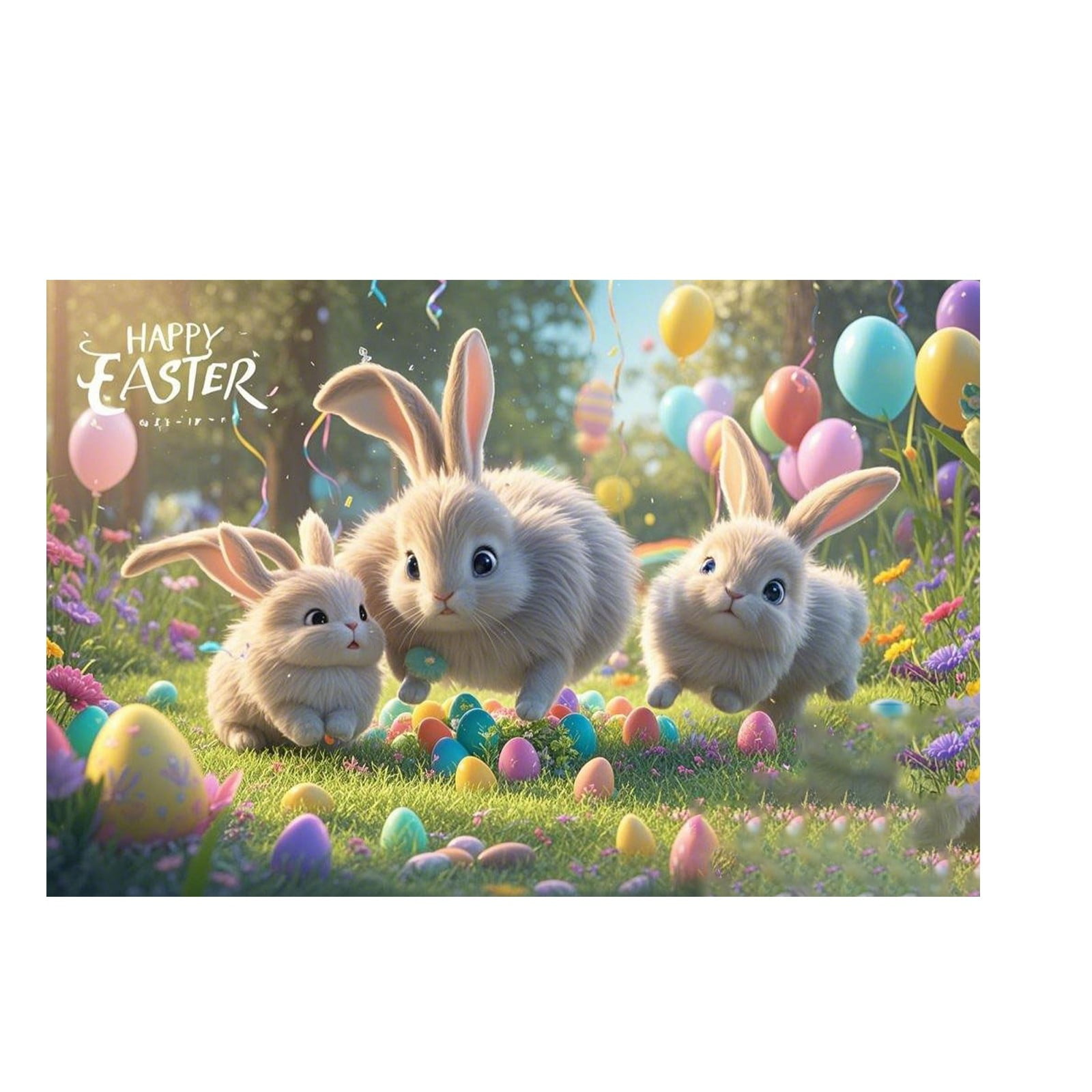 Easter Decor Easter Bunny Pattern Soft Carpet Festive Atmosphere Cute ...