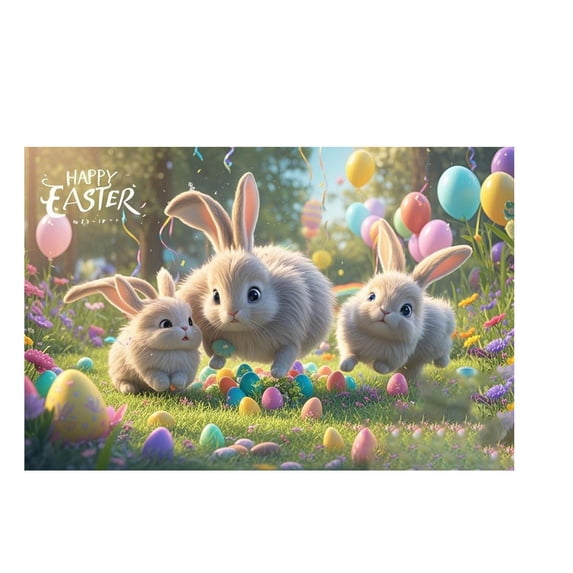 Easter Decor Easter Bunny Pattern Soft Carpet Festive Atmosphere Cute ...