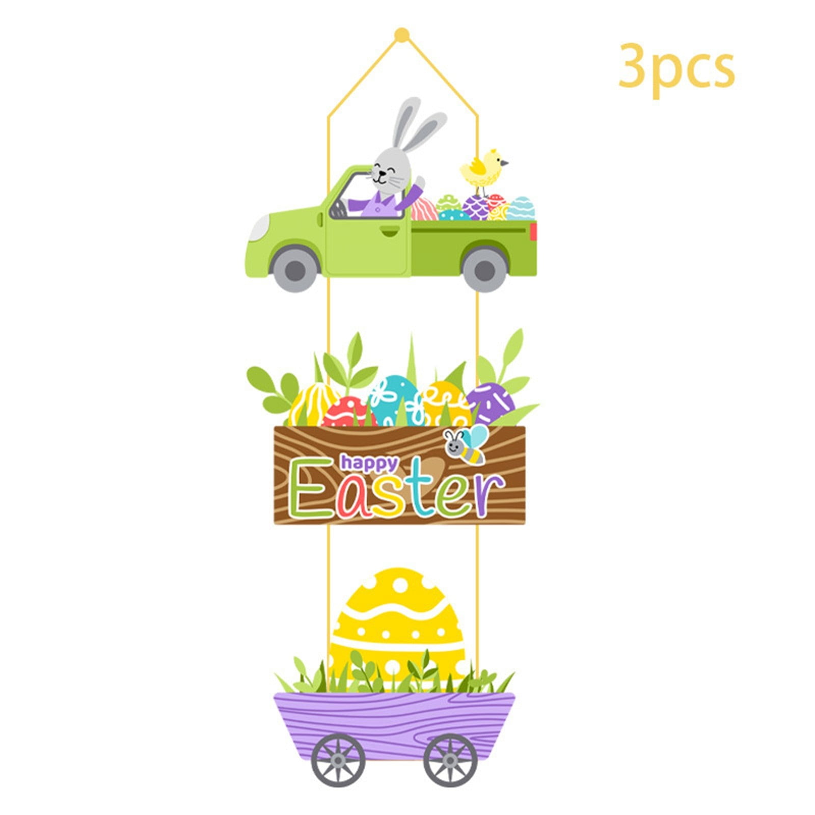Easter Decor Easter Decorations Happy Porch Banner Bunny Egg Rabbit ...