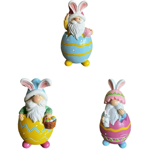 Easter Decor Eggshell Gnomes with Bunny Ear Gnome Resin Desktop ...